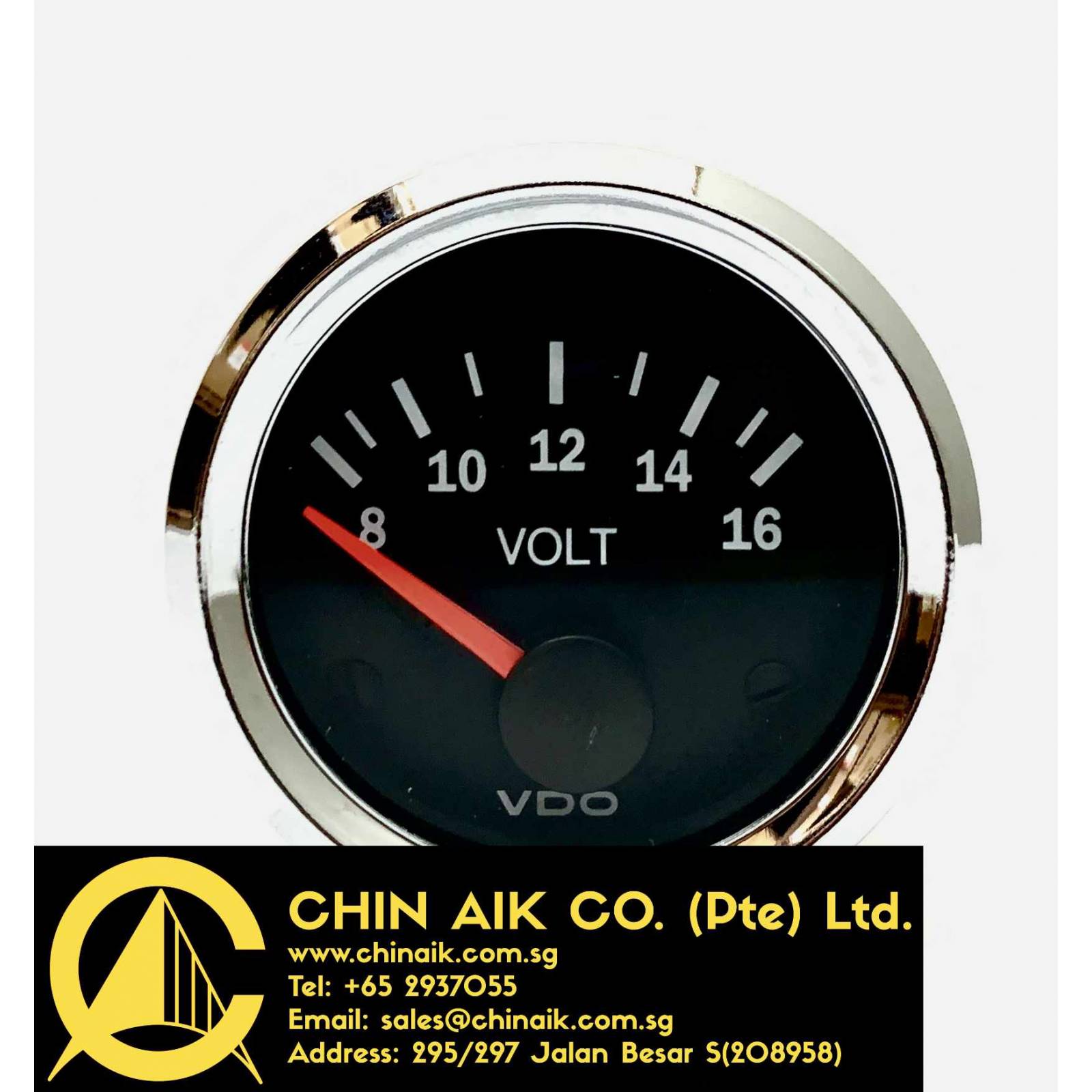 332-193 Voltmeter 8-16V Vision Chrome - VDO